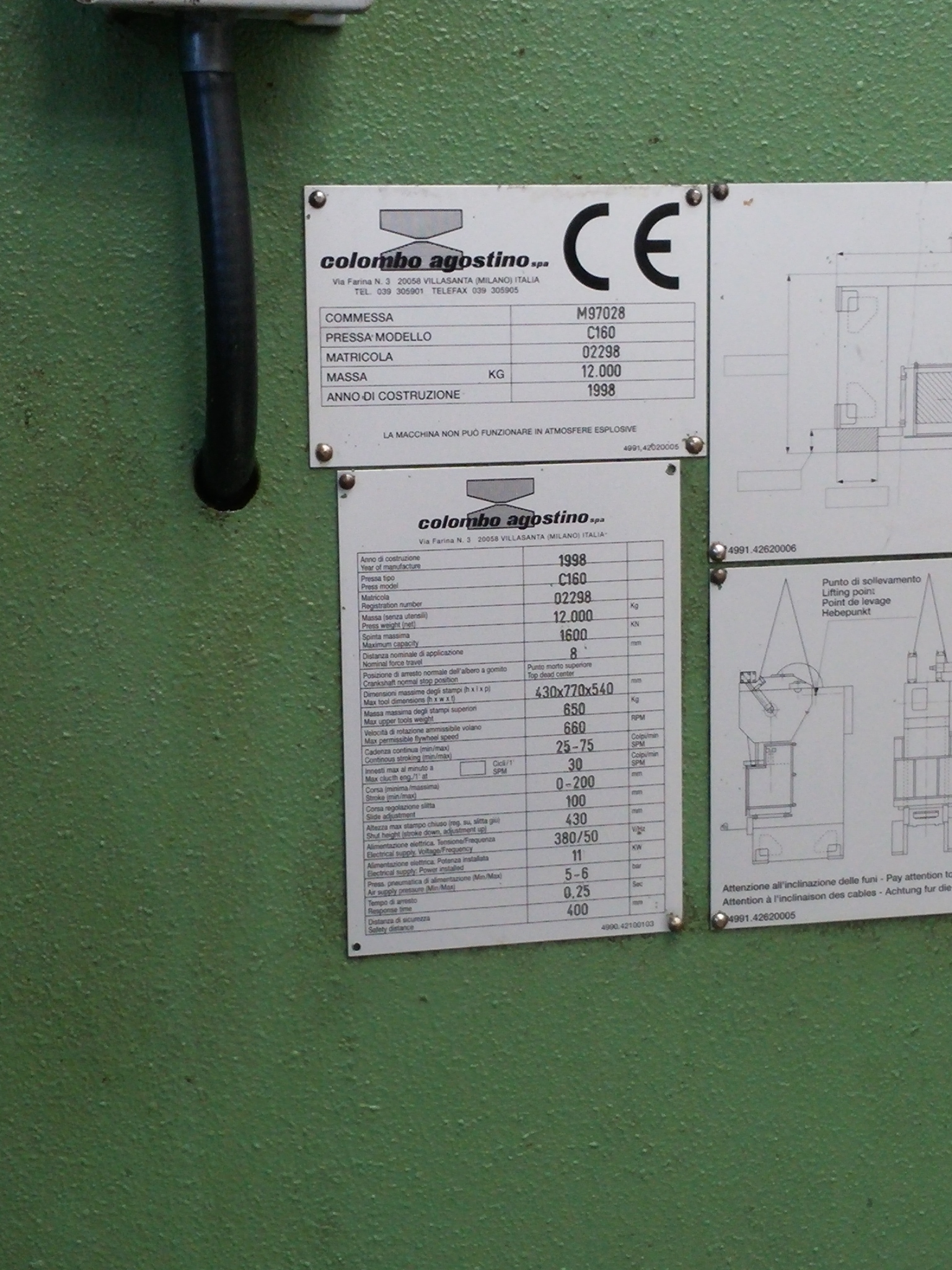 Press Agostino Colombo 160 ton | SIDICOM GROUP S.R.L.